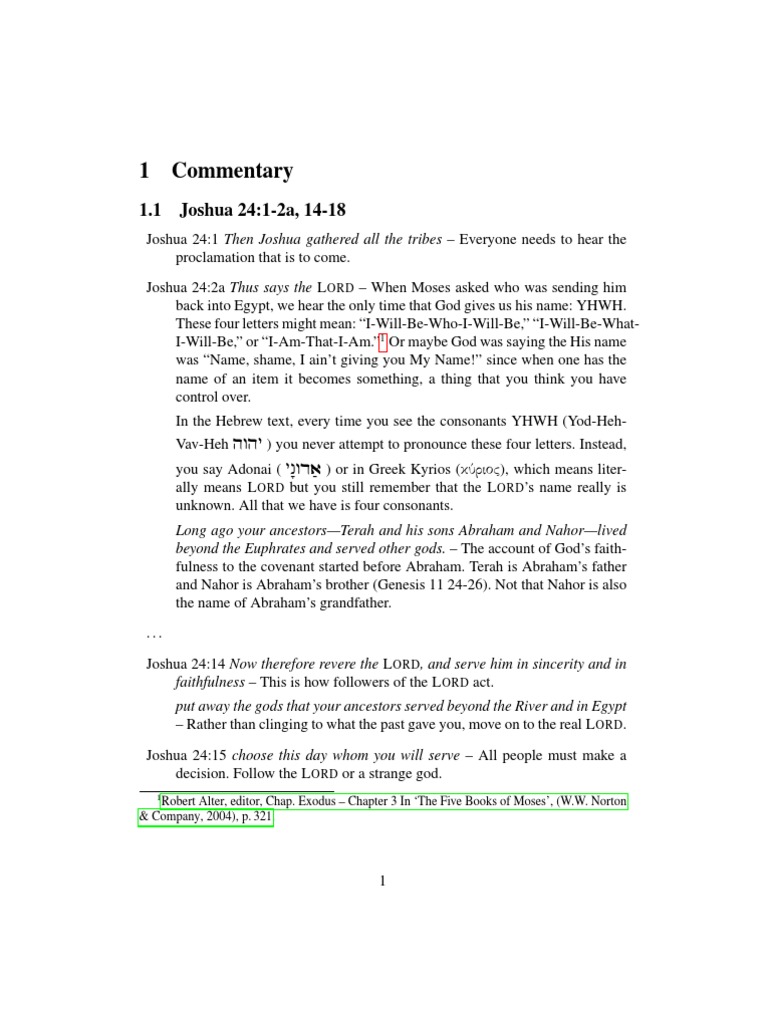 Joshua 24:1 2a, 14 18 | Gospel Of John | Tetragrammaton