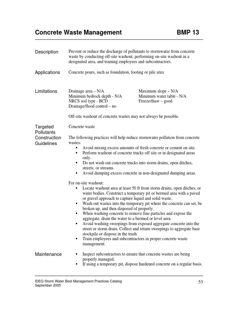 Stormwater BMP for Construction Sites | PDF | Science & Mathematics ...
