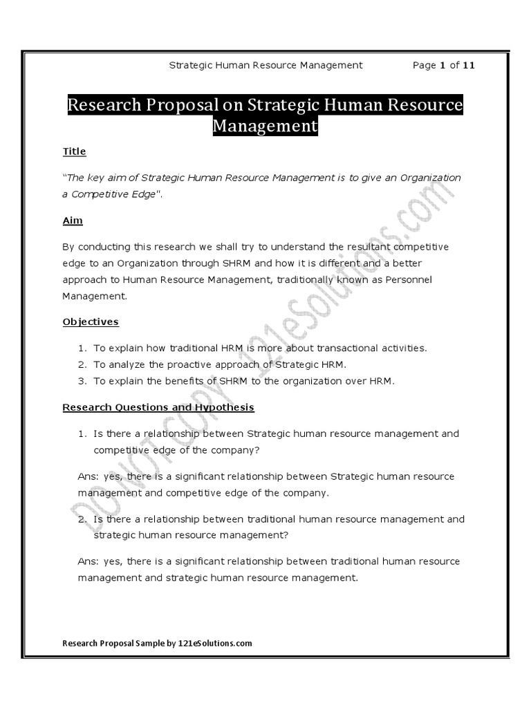 Dissertation Model | PDF | Human Resource Management | Strategic Management