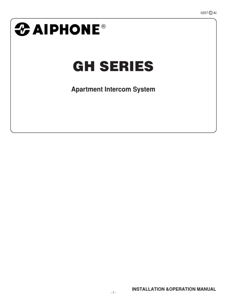 Aiphone - GH Series | Download Free PDF | Electrical Connector ...