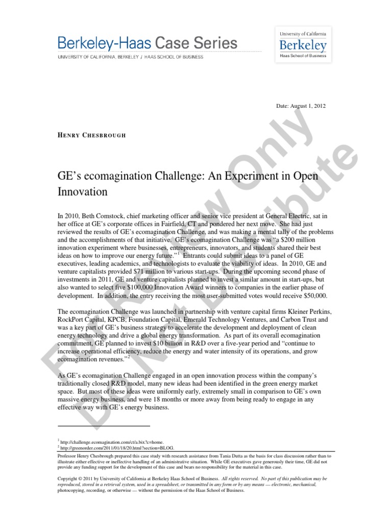 GE Ecomagination | PDF | General Electric | Clean Technology