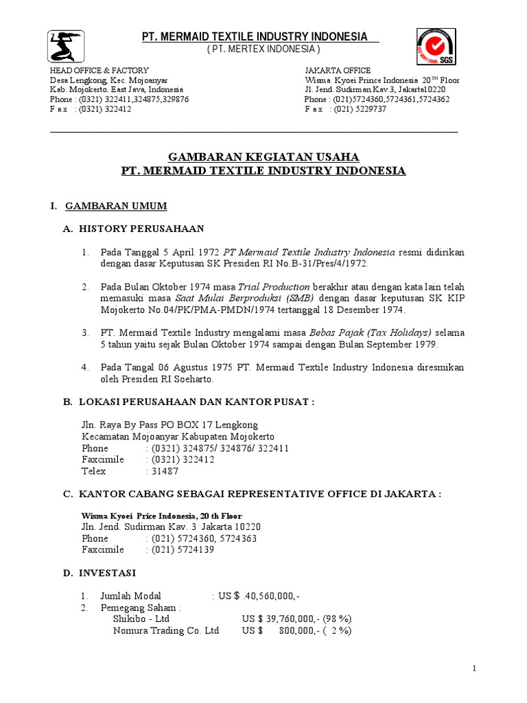 Profil Perusahaan | PDF