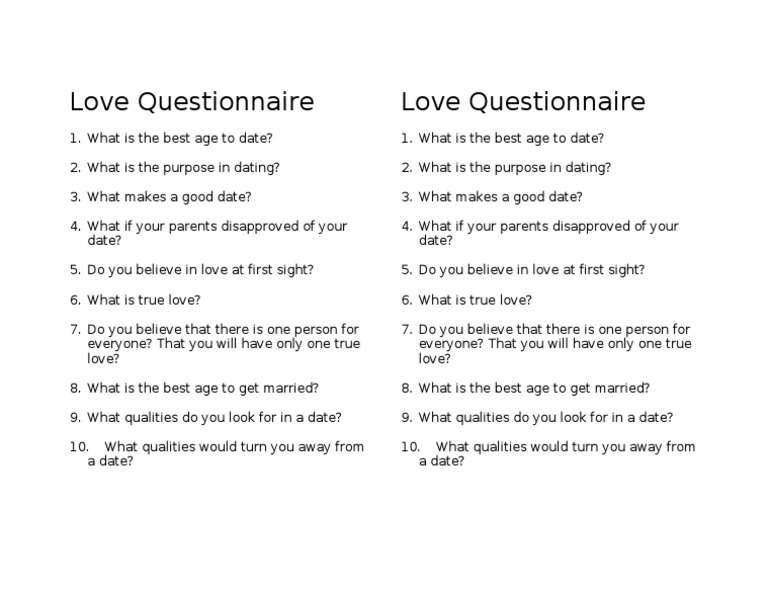 Love Questionnaire