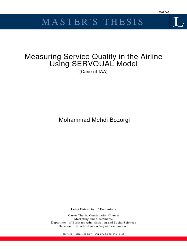 Aviation Service Quality | PDF