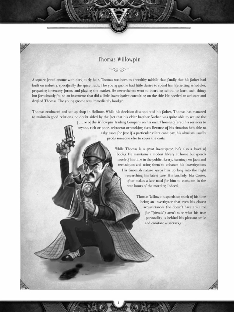Victoriana RPG 3e - Pre-Generated Characters | PDF