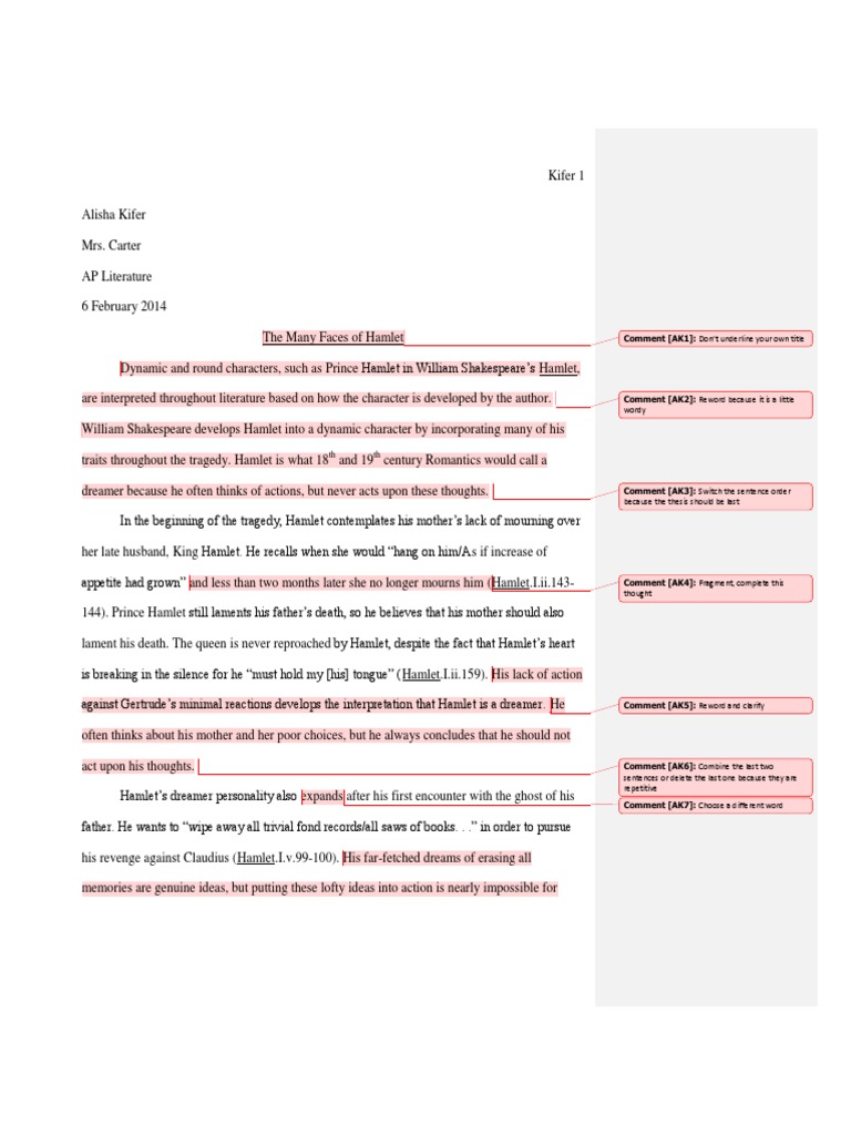 Final Hamlet Paper | PDF | Hamlet