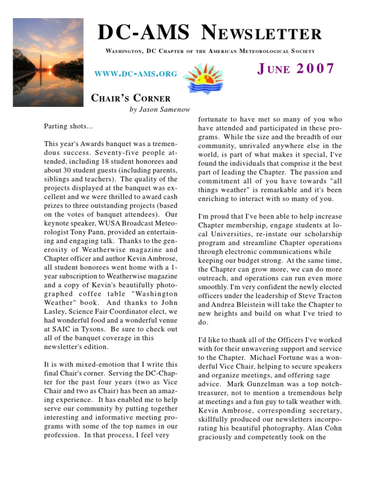 May Jun 07 Newsletter | PDF | Weather Forecasting | Meteorology