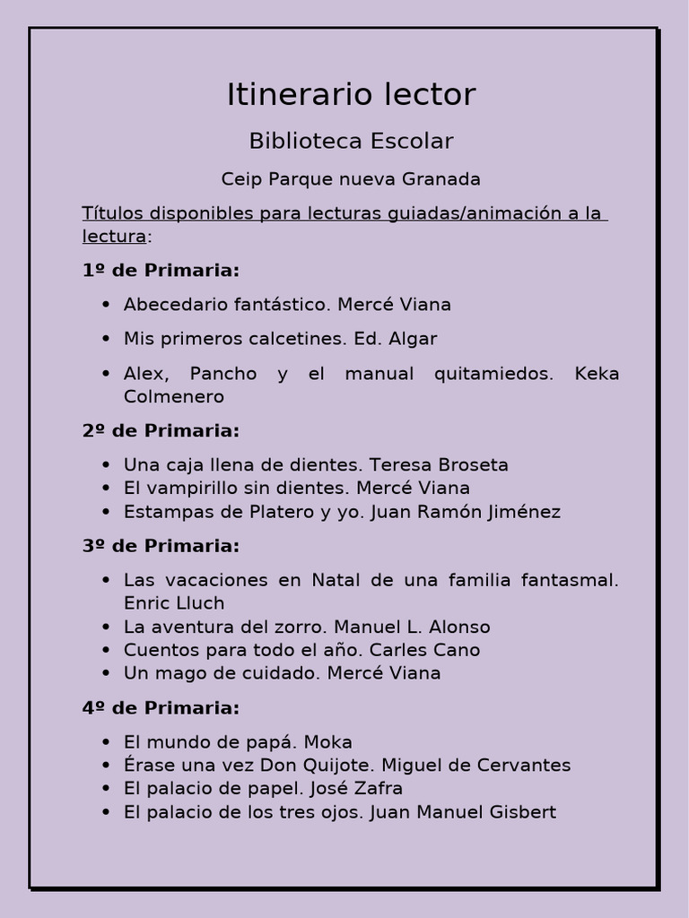 Itinerario Lector | PDF