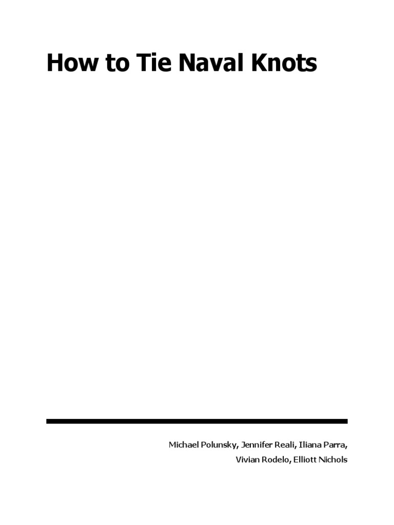 How To Tie Naval Knots - Final | PDF | Knot | Rope