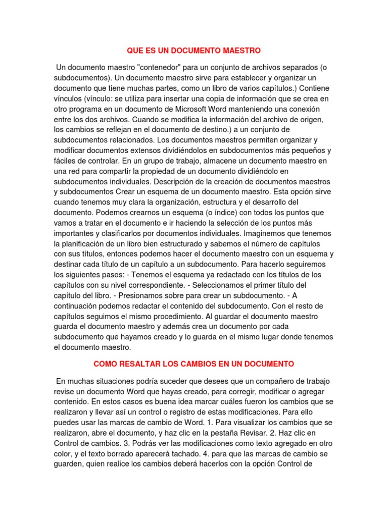 Que Es Un Documento Maestro | PDF | Archivo de computadora | Informática