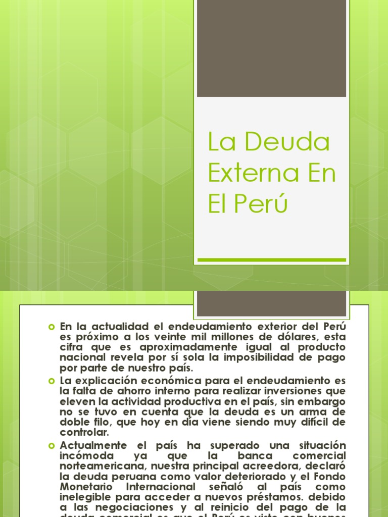 La Deuda Externa en El Perú | PDF | Balance presupuestario del gobierno ...