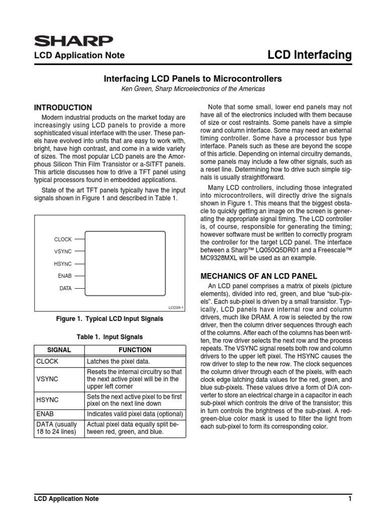 Interfacing LCD Panels | Download Free PDF | Liquid Crystal Display ...