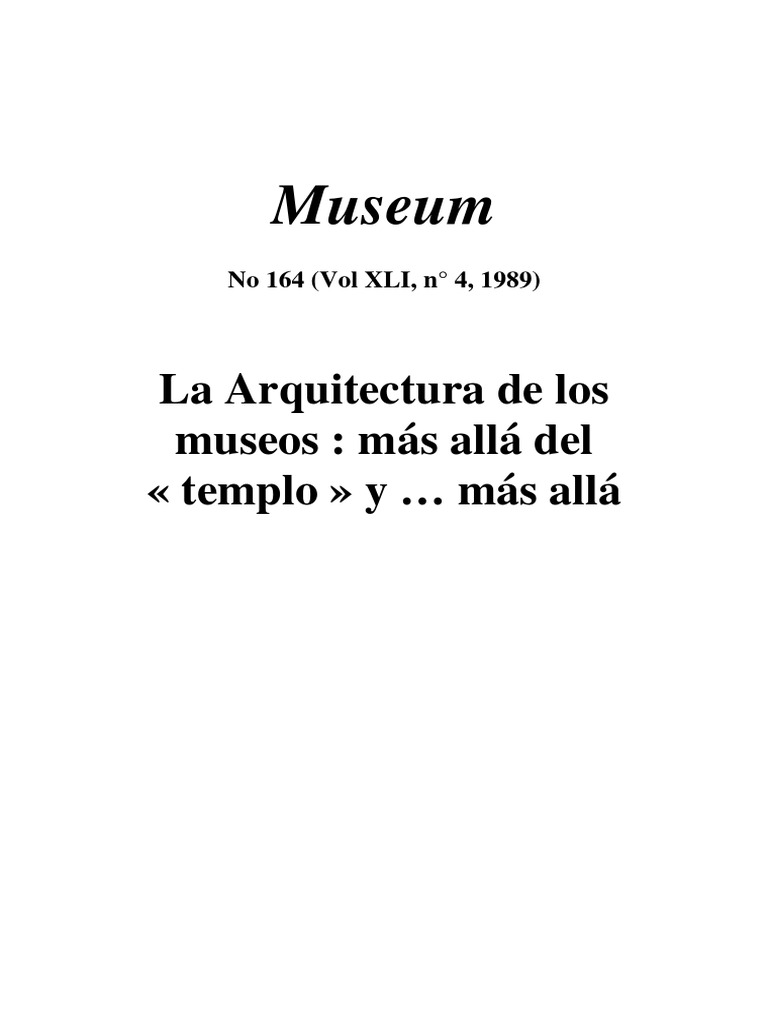 La Arquitectura de Los Museos | PDF | Museo | Museología