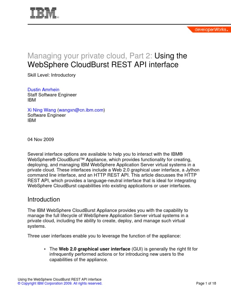 Managing Your Private Cloud, Part 2 | PDF | Representational State Transfer | Hypertext Transfer ...