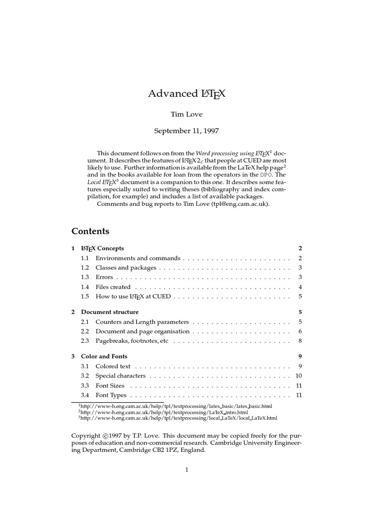 (Tex Ebook) - Advanced Latex | PDF | Typefaces | Te X