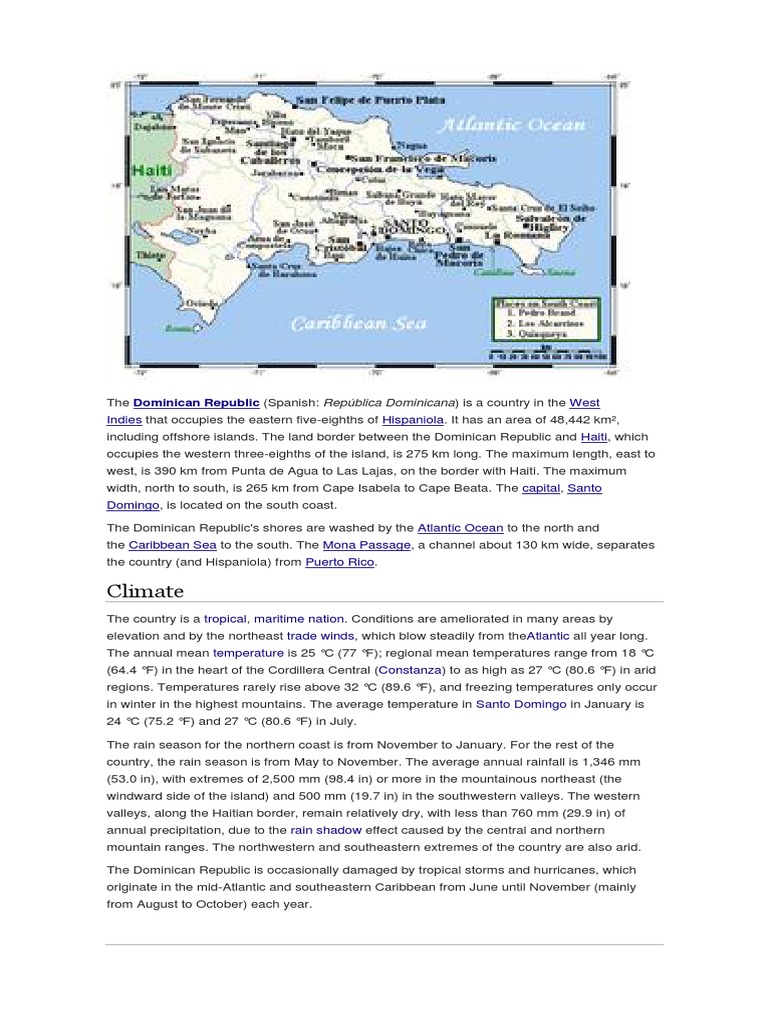 Dominican Republic Geography | PDF | Dominican Republic | Tropical Cyclones