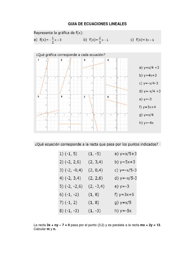 Guía de Función Lineal Recta | PDF | Línea (geometría) | Kilogramo