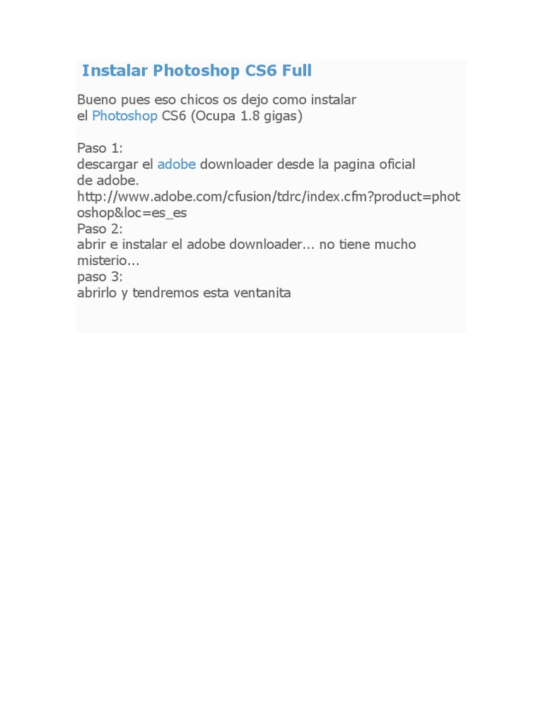 Adobe Photoshop Cs6 Programa Para Descargar Pc Gratis Las Mejores