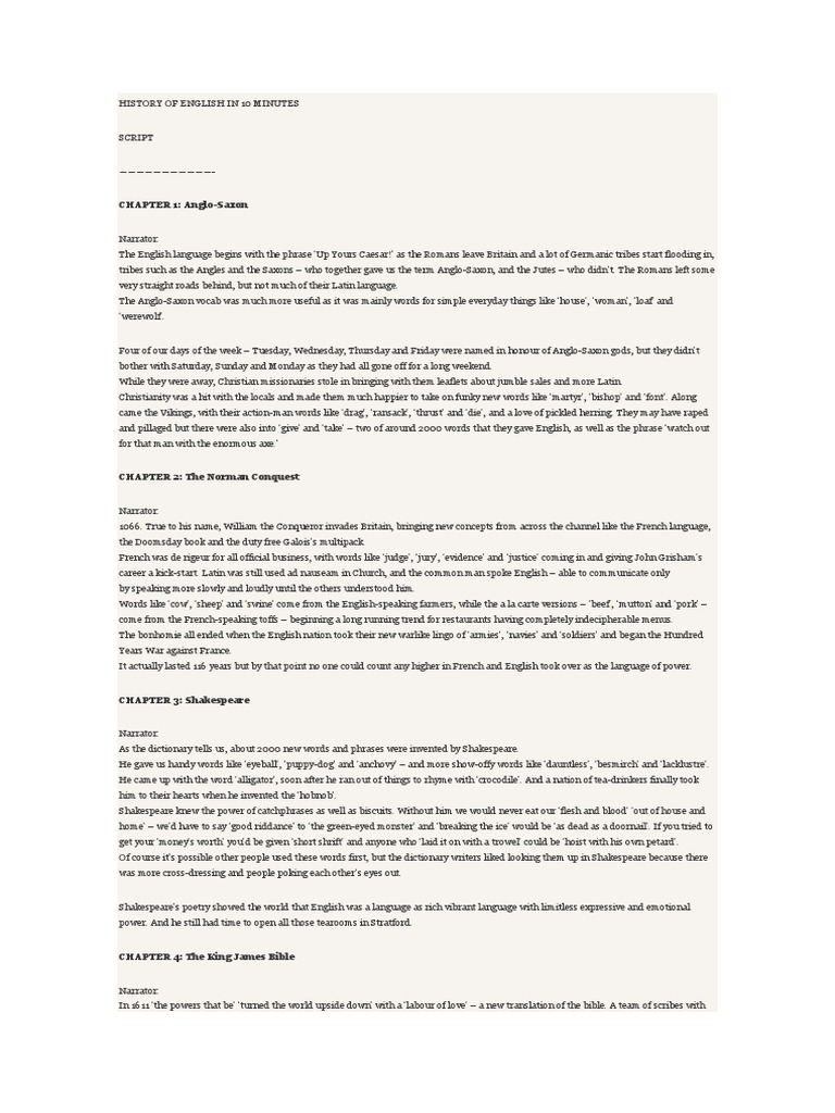 History of English in 10 Minutes | PDF | Anglo Saxons | English Language