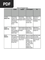Digital Photography Project Rubric | PDF | Rubric (Academic) | Imaging