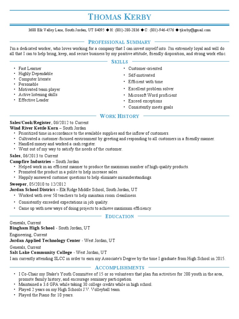 Thomas Kerby Resume 1 | PDF | Career & Growth | Business