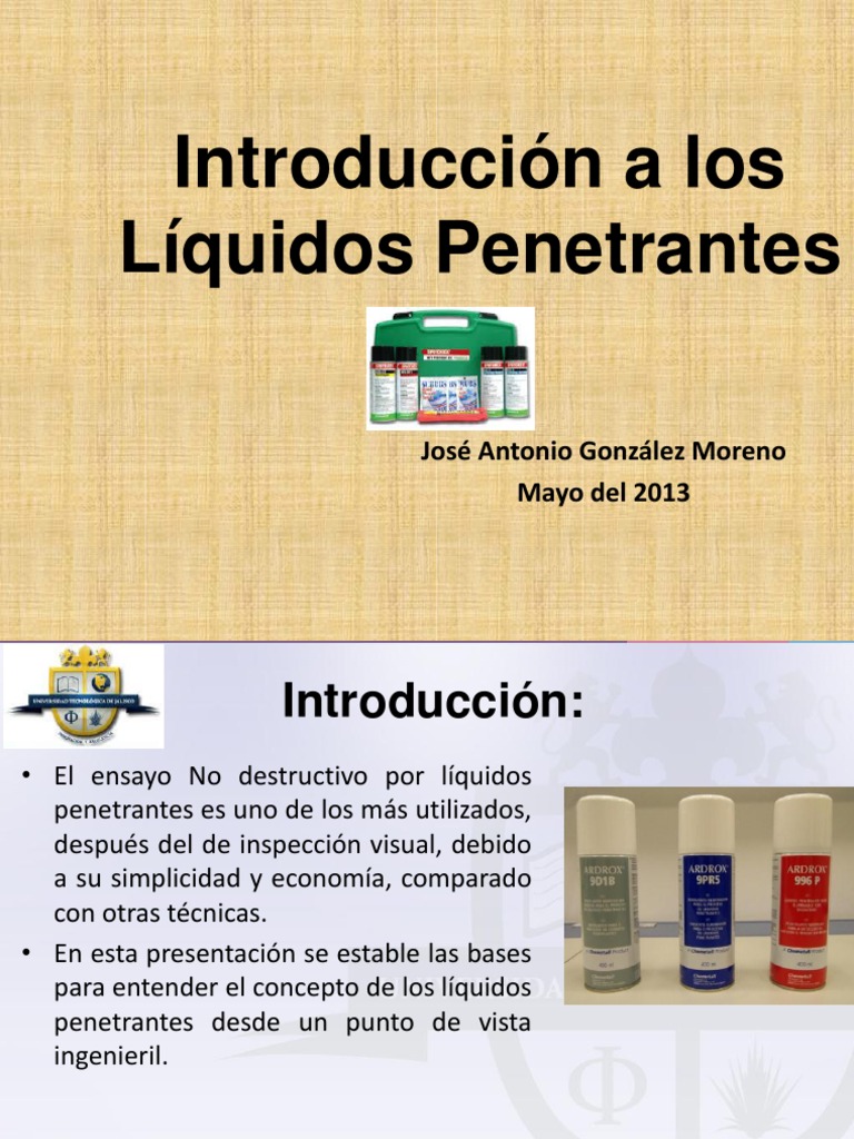 Tipos de Líquidos Penetrantes | PDF