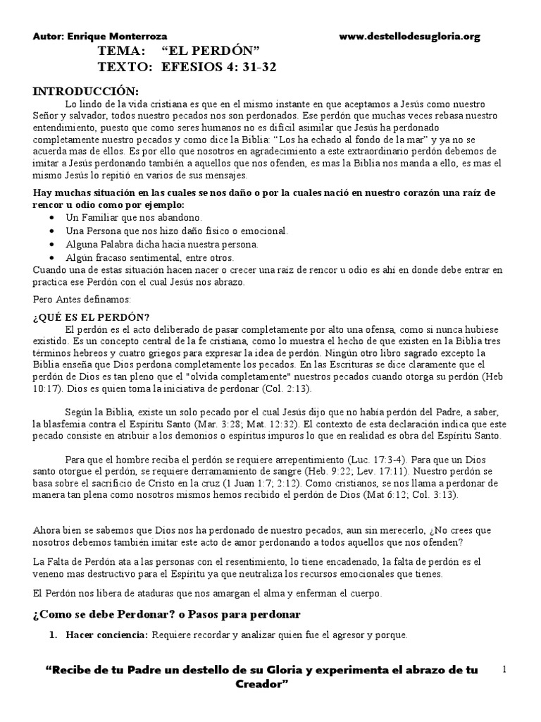 Tema El Perdon | PDF | Pecado | Perdón