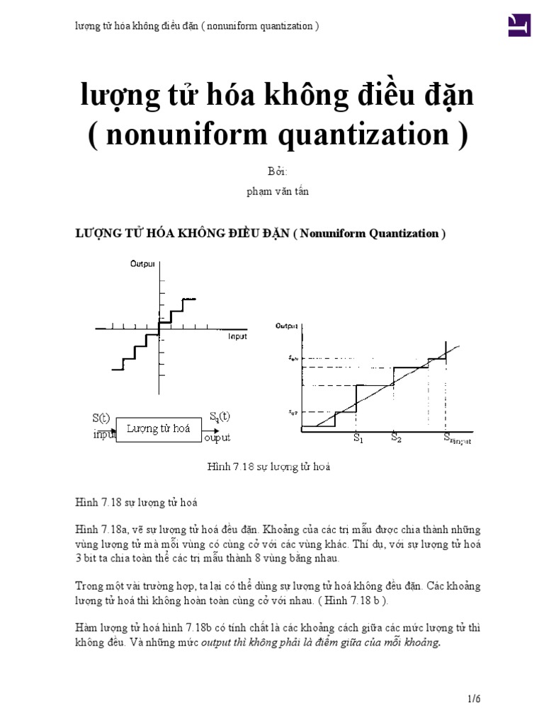 Lượng Tử Hóa Không Điều Đặn (Nonuniform Quantization) | PDF