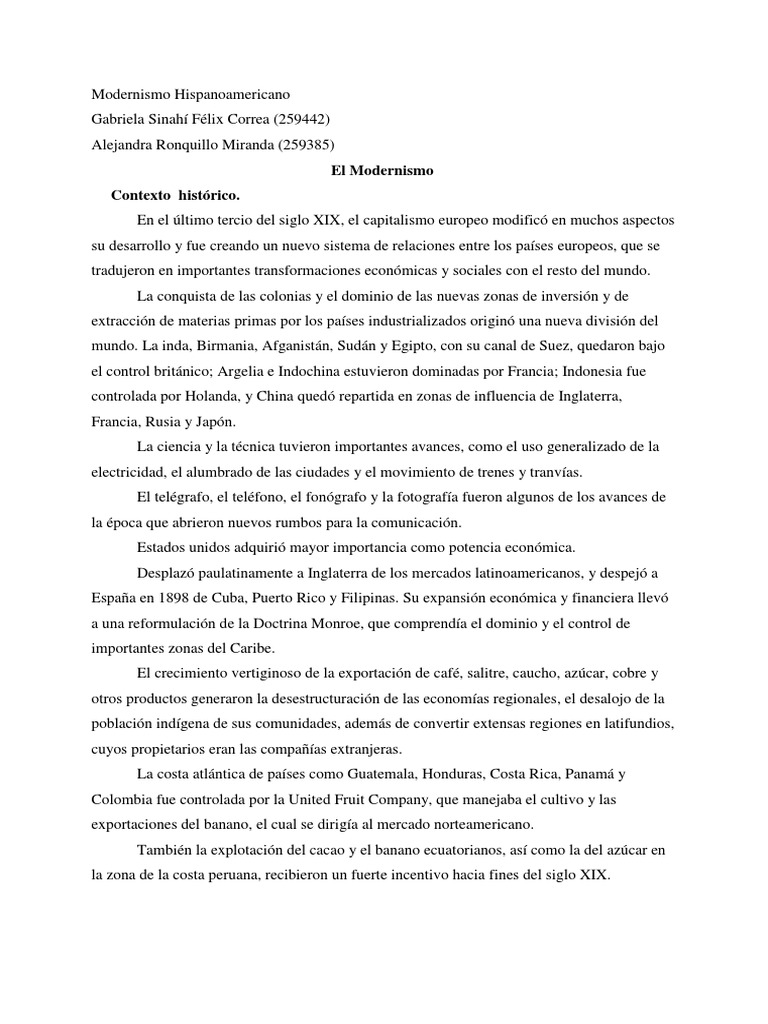Modernismo Español e Hispanoamericano | PDF | Simbolismo (Artes) | Poesía