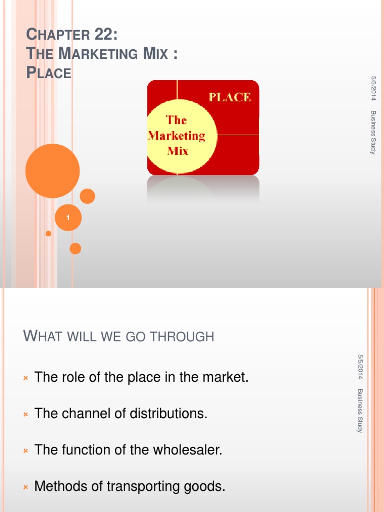 Chapter 22 - Marketing Mix - Place | PDF | Retail | Transport