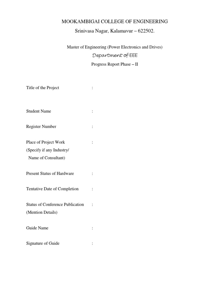 Engineering Progress Report | PDF | Science & Mathematics | Technology ...