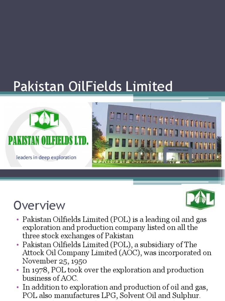 Pakistan Oilfields Limited Overview | PDF | Performance Appraisal ...