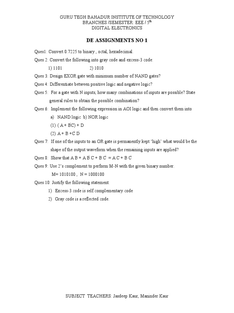 Assignment Model | Digital Electronics | Electronic Design
