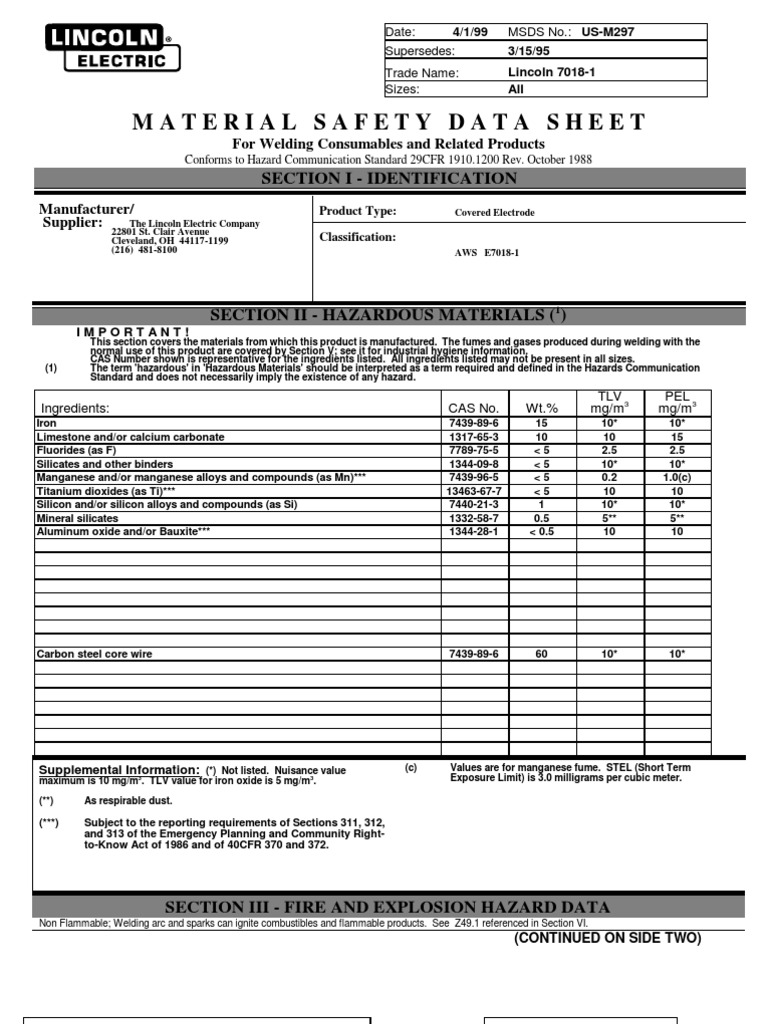 Lincoln Electric - 7018-1 Covered Electrodes | Download Free PDF ...