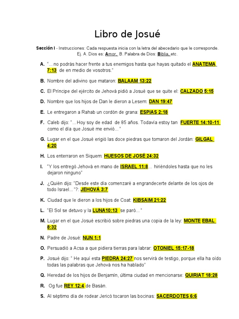 100 Preguntas y Respuestas de Josué | PDF | Religión y creencia
