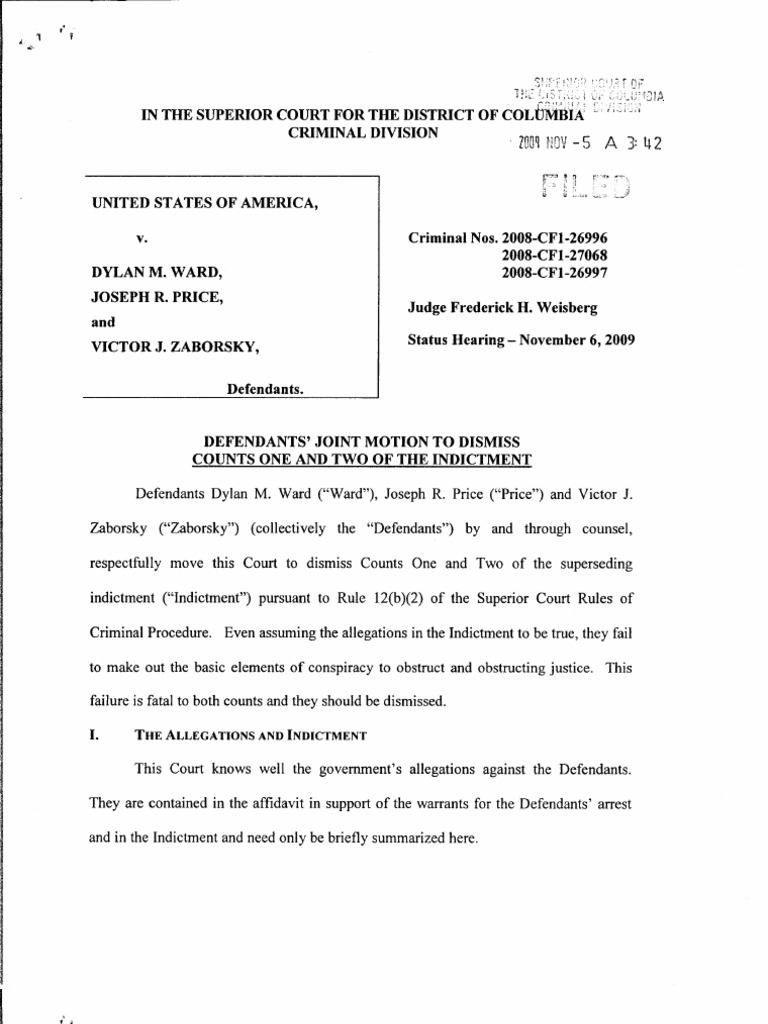 Motion To Dismiss Indictment Counts 1 and 2 | PDF