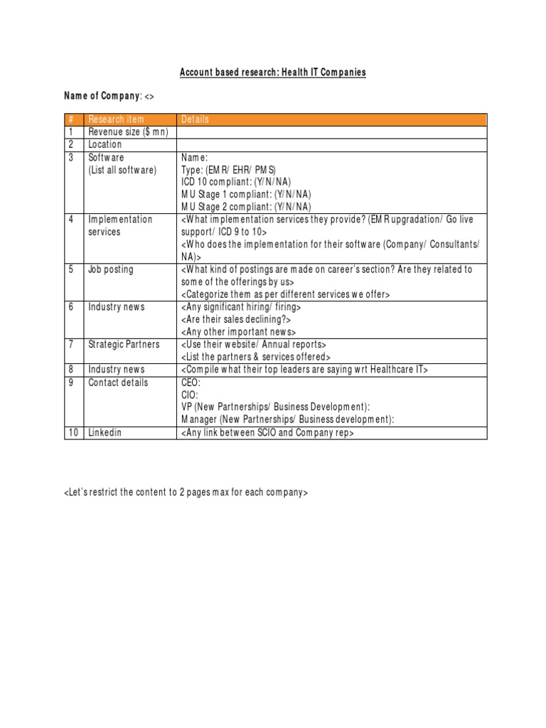 Account Based Research | PDF | Business | Finance & Money Management