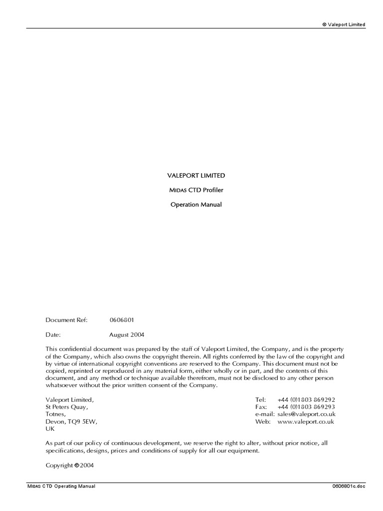 Valeport Midas CTD | Download Free PDF | Electrical Connector | Battery ...