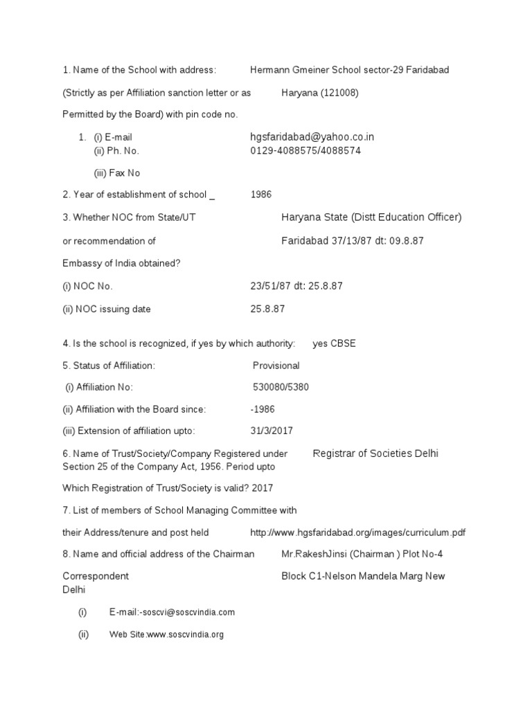 Hgsfaridabad@yahoo - Co.in 0129-4088575/4088574: Correspondent Block C1 ...