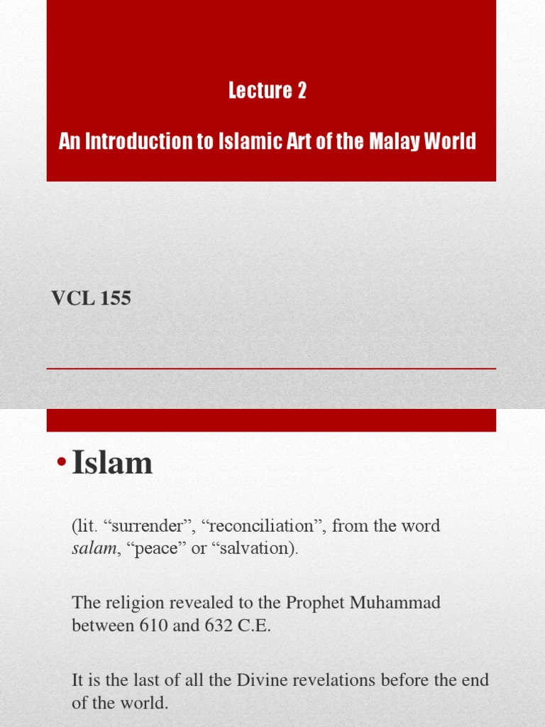 Lecture 2. VCL 155 Islam and Art | PDF | Transcendence (Religion ...