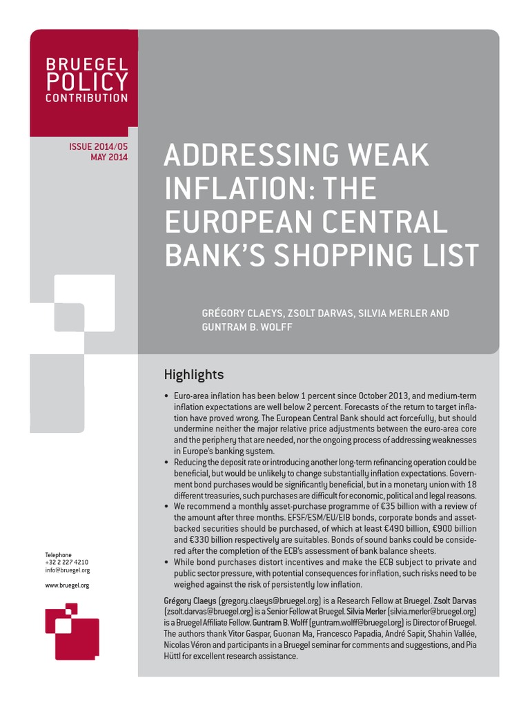 PC 2014 05 Final 1 01 | PDF | European Central Bank | Quantitative Easing