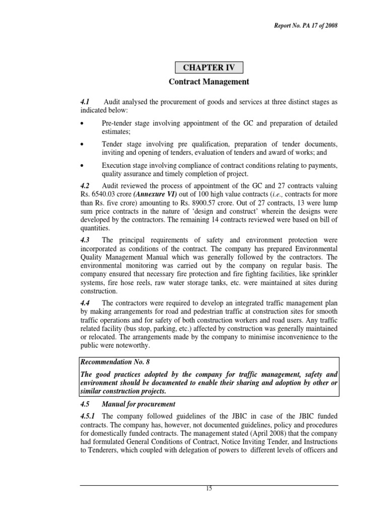 Contract Management From CAG | PDF | Procurement | Negotiation