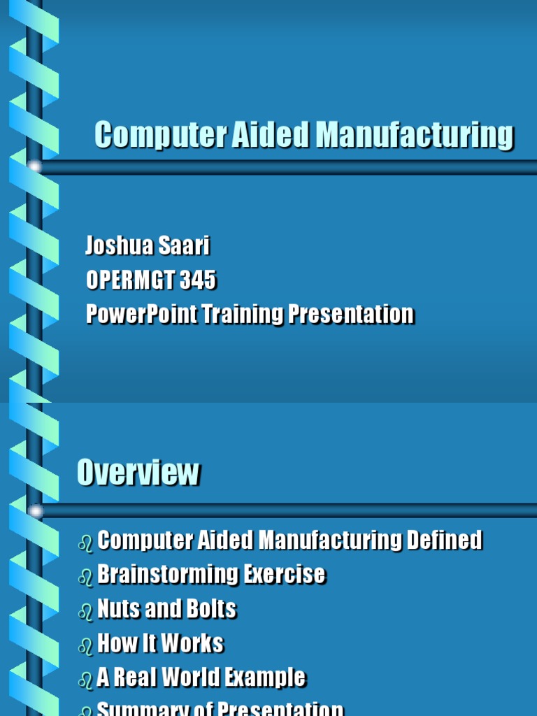 Computer Aided Manufacturing | PDF | Automation | Numerical Control