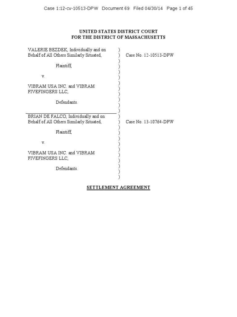 Settlement Agreement | PDF | Class Action | Settlement (Litigation)