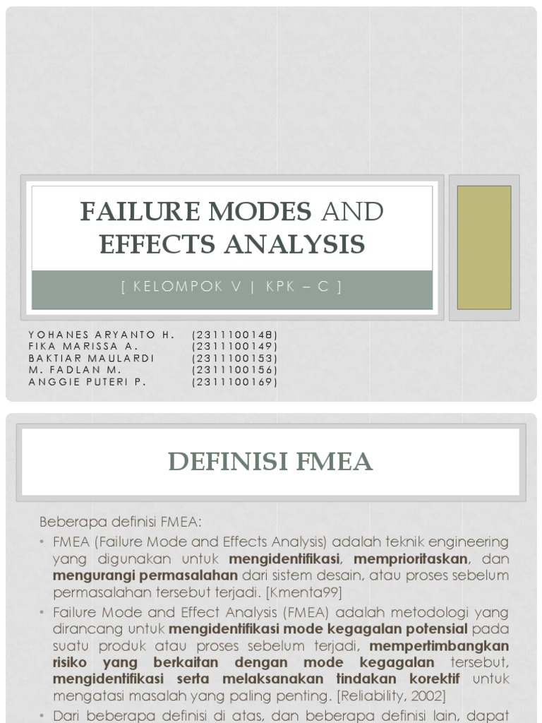 Failure Modes and Effects Analysis | PDF