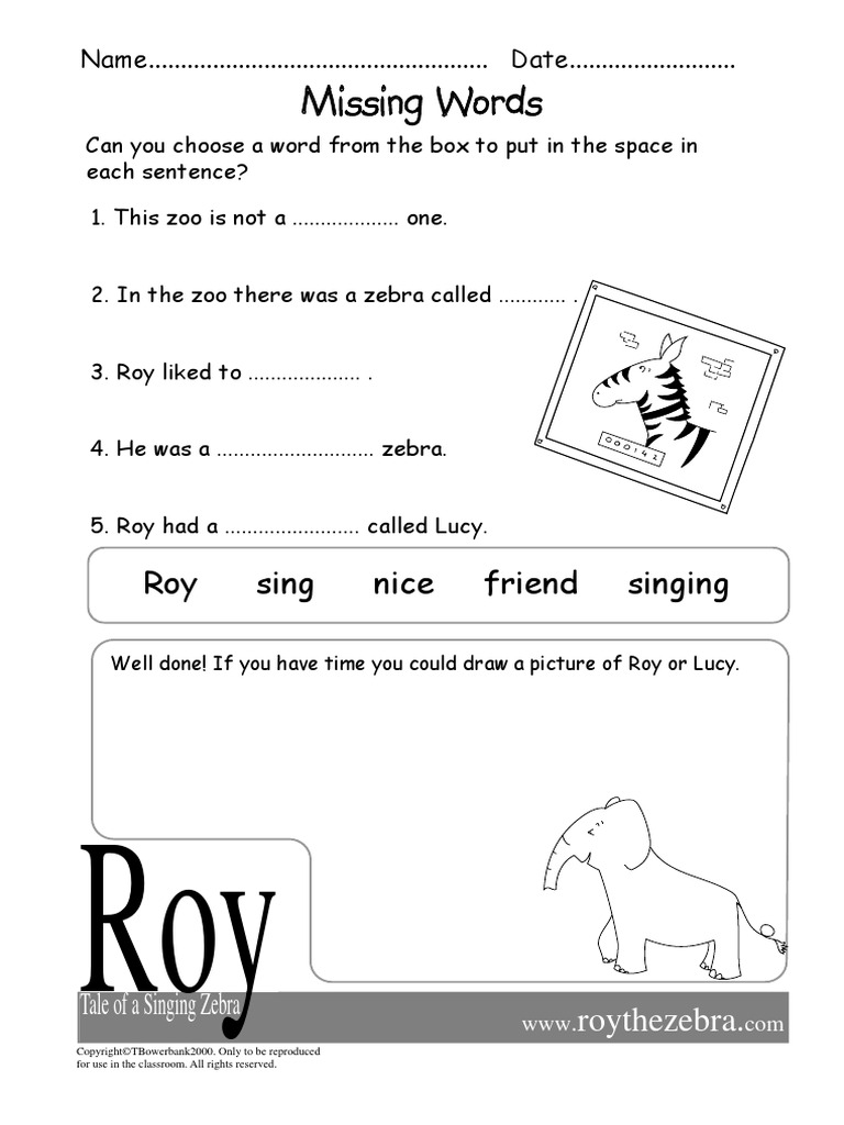 Story 1 Missing Words | PDF | Language Arts & Discipline | Foreign ...