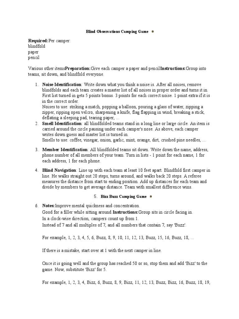 Blind Observations: A Collection of Team-Building Games Focused on ...