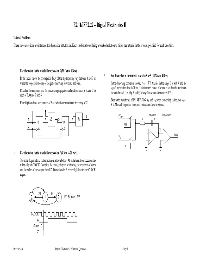 E2.11/ISE2.22 - Digital Electronics II | PDF | Digital Electronics ...