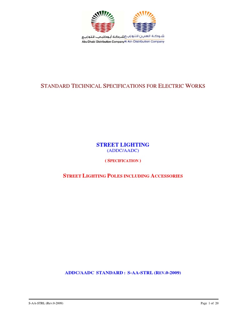 Street Light - ADDC Specification | PDF | Specification (Technical ...