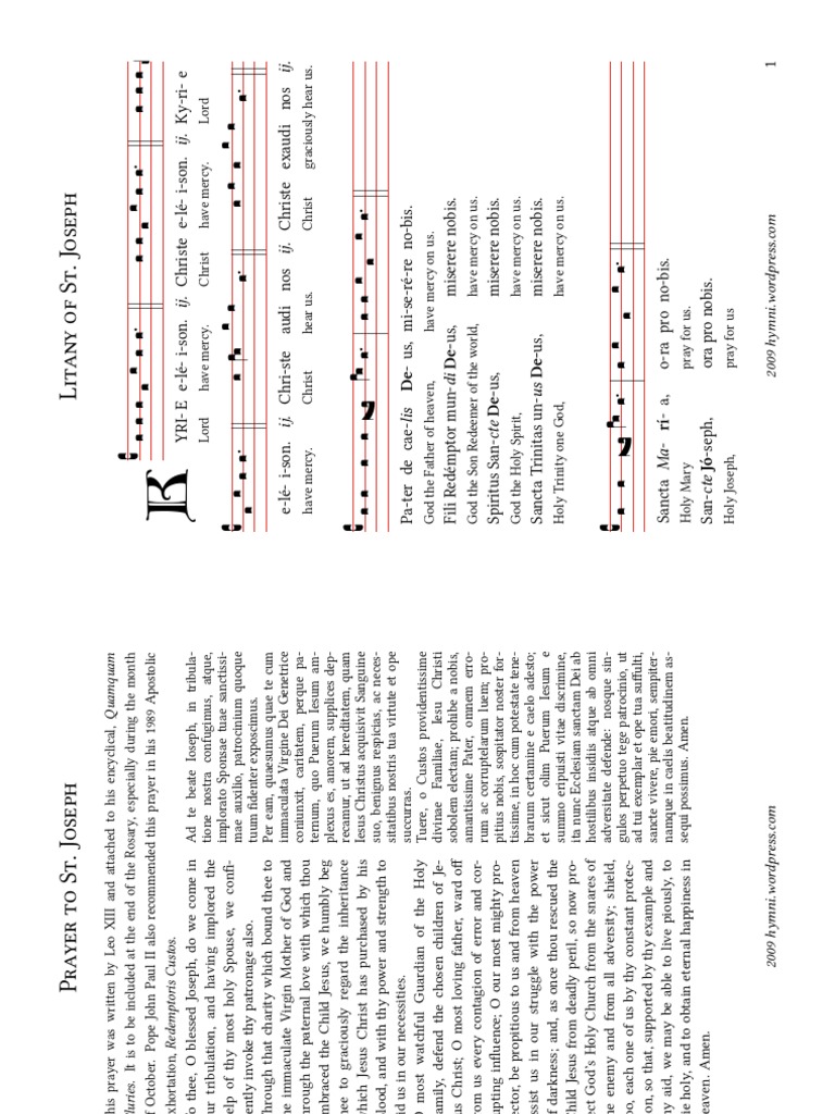 Litany of ST Joseph As A Booklet To Print | PDF | Saint Joseph | Rosary